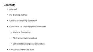 Masked Sequence to Sequence Pre-training for Language Generation | PDF