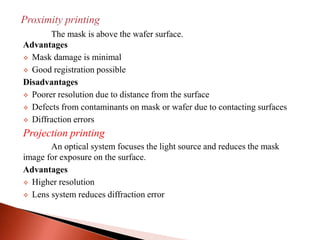 Masking and lithography techniques | PPTX