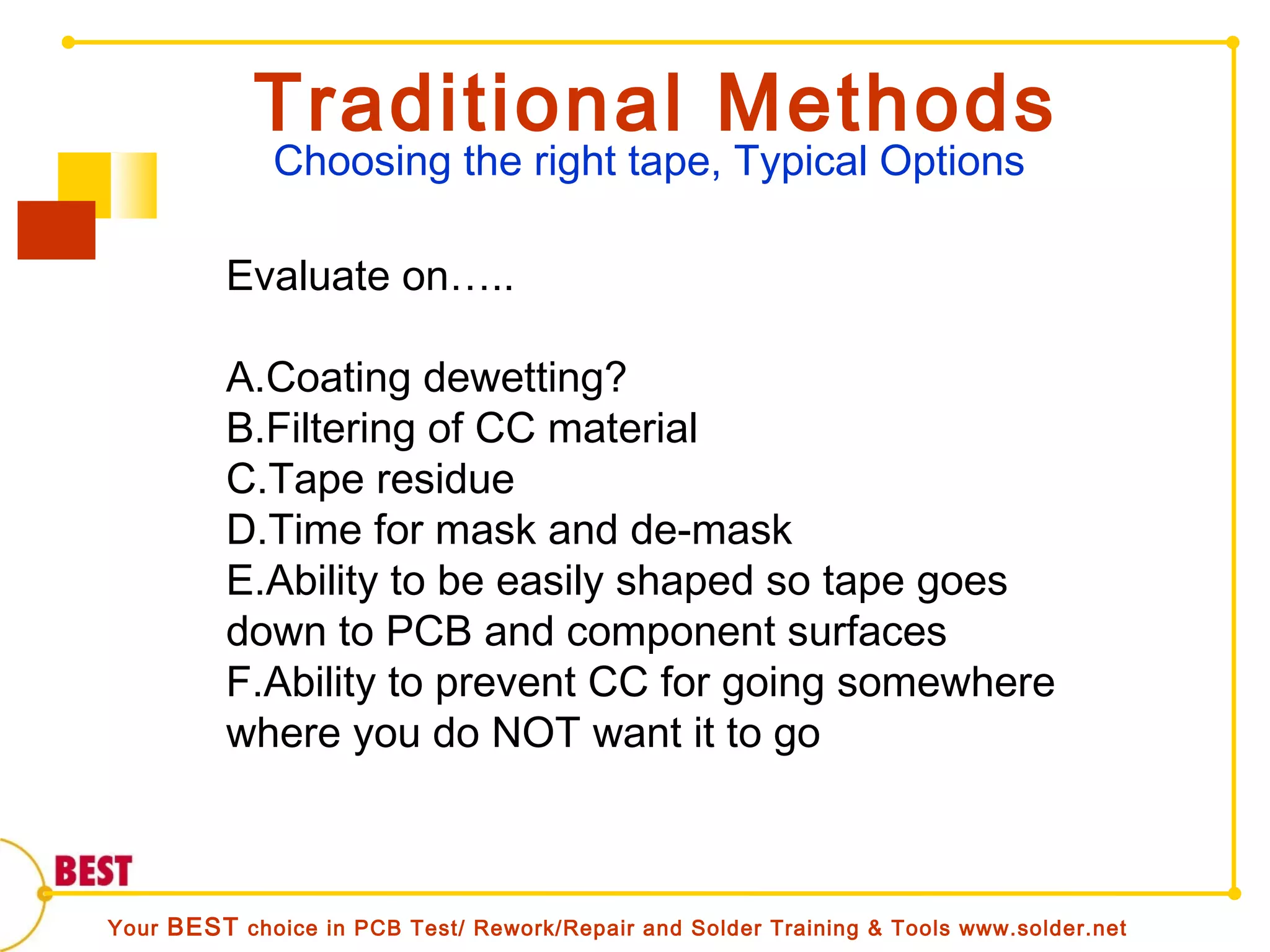 Masking for conformal coating of PCBs | PPT