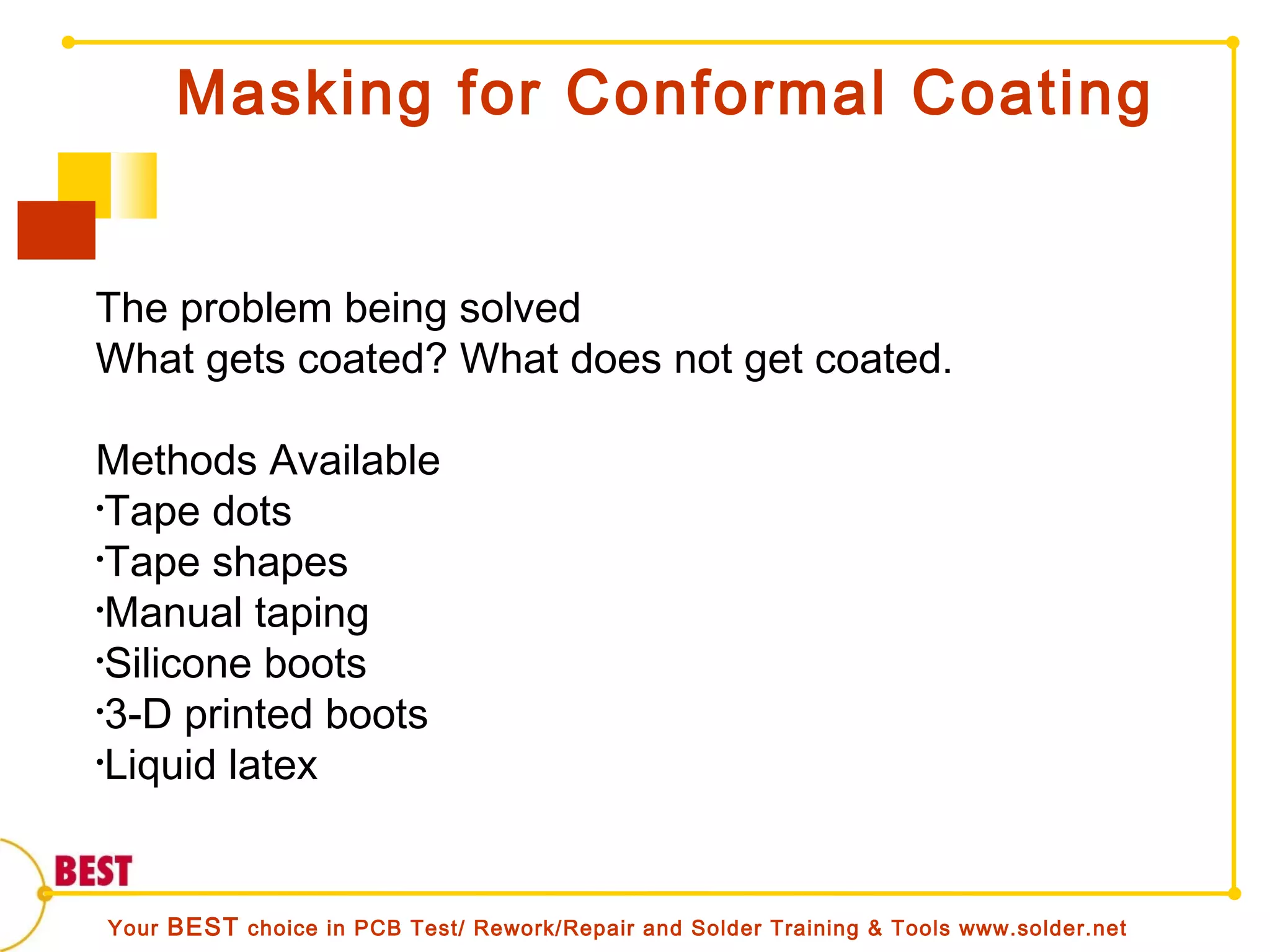 Masking for conformal coating of PCBs | PPT