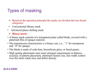 Masking and Lithography Techniques in Microelectronics | PDF