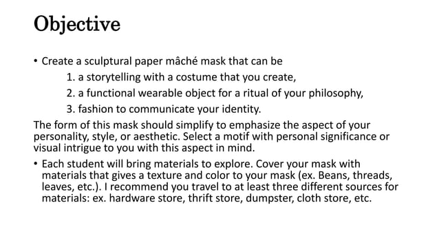 Mask project emphasis/economy/texture | PPT