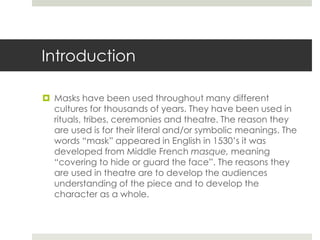Masks History | PPTX