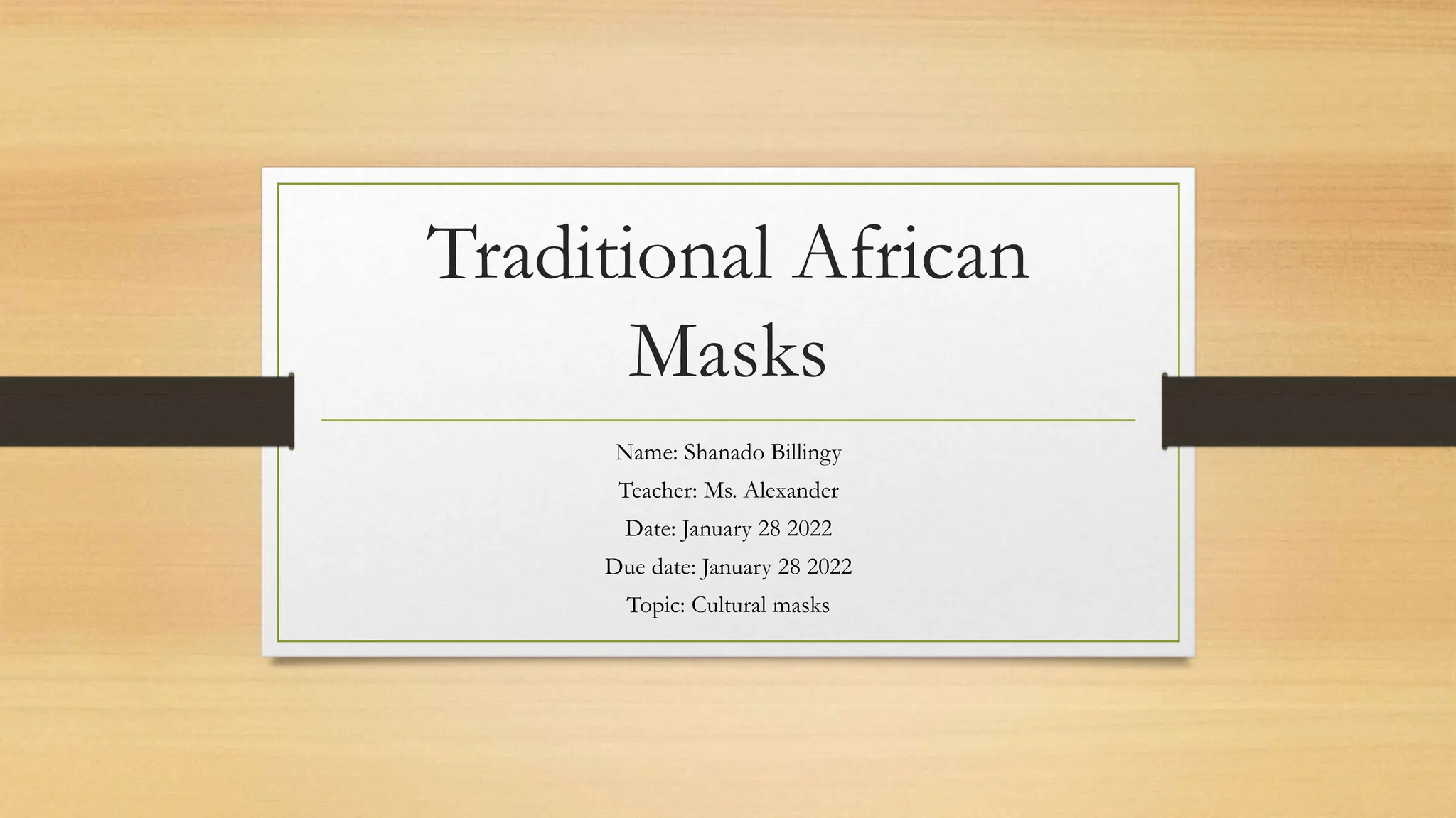 Masks_Presentation about african history | PPTX