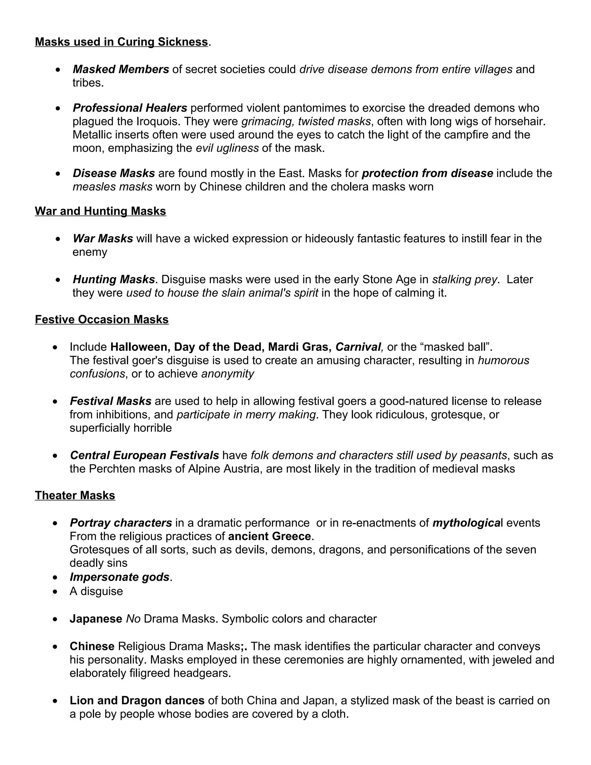 Harrison Middle Mask Uses | DOC