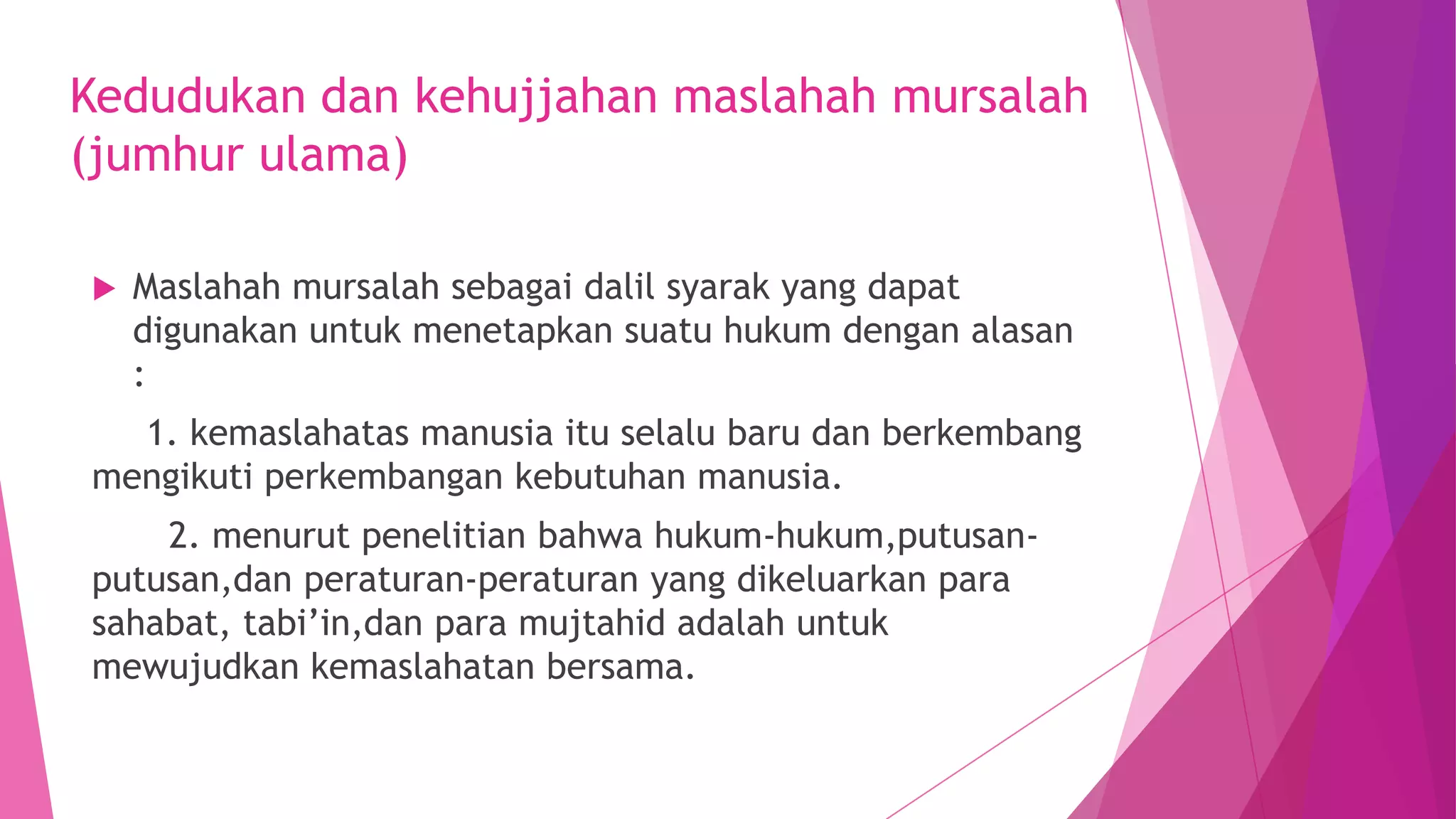 Maslahah mursalah(kelompok 5) | PPTX