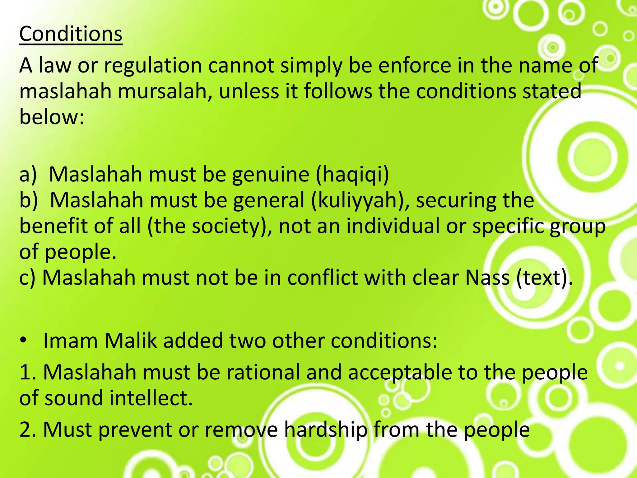 application of Maslahah | PPT
