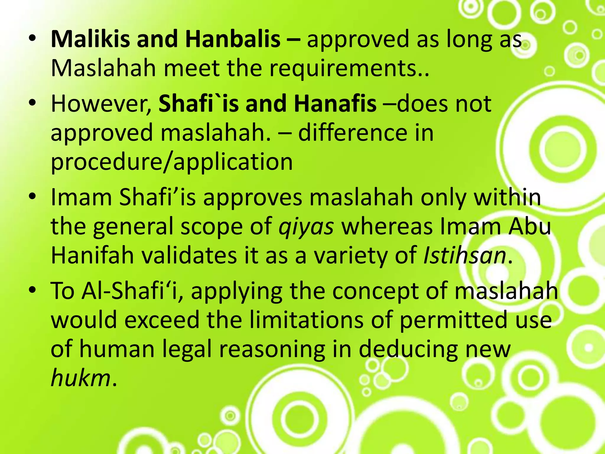 application of Maslahah | PPT