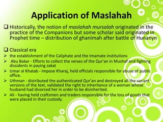 application of Maslahah | PPT