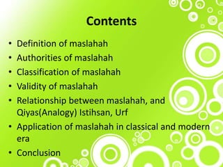 application of Maslahah | PPT