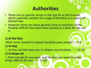 application of Maslahah | PPTX