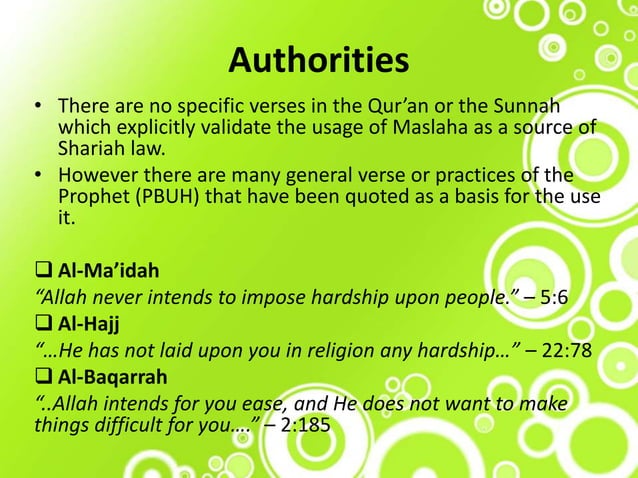 application of Maslahah | PPT