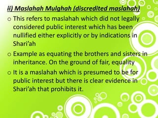 application of Maslahah | PPT