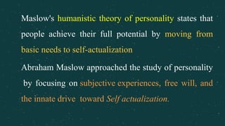 MASLOW theories of motivation which explains motivational aspects with ...