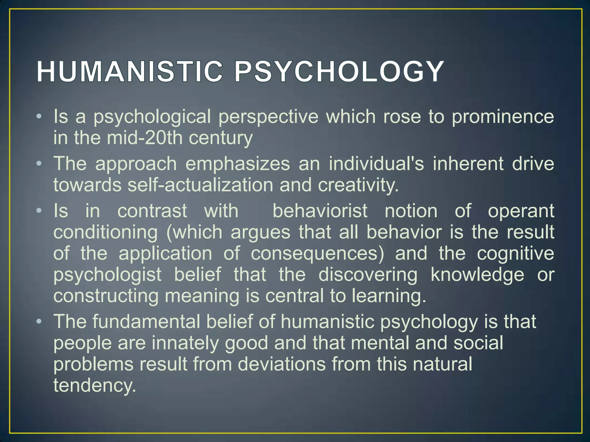 Maslow and rogers (humanistic and cognivitism learning | PPTX