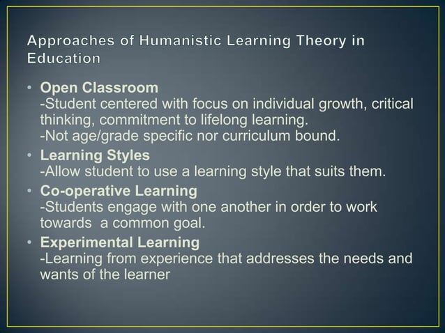 Maslow and rogers (humanistic and cognivitism learning | PPTX