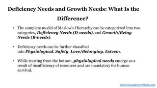 Maslow Hierarchy of needs | PPT