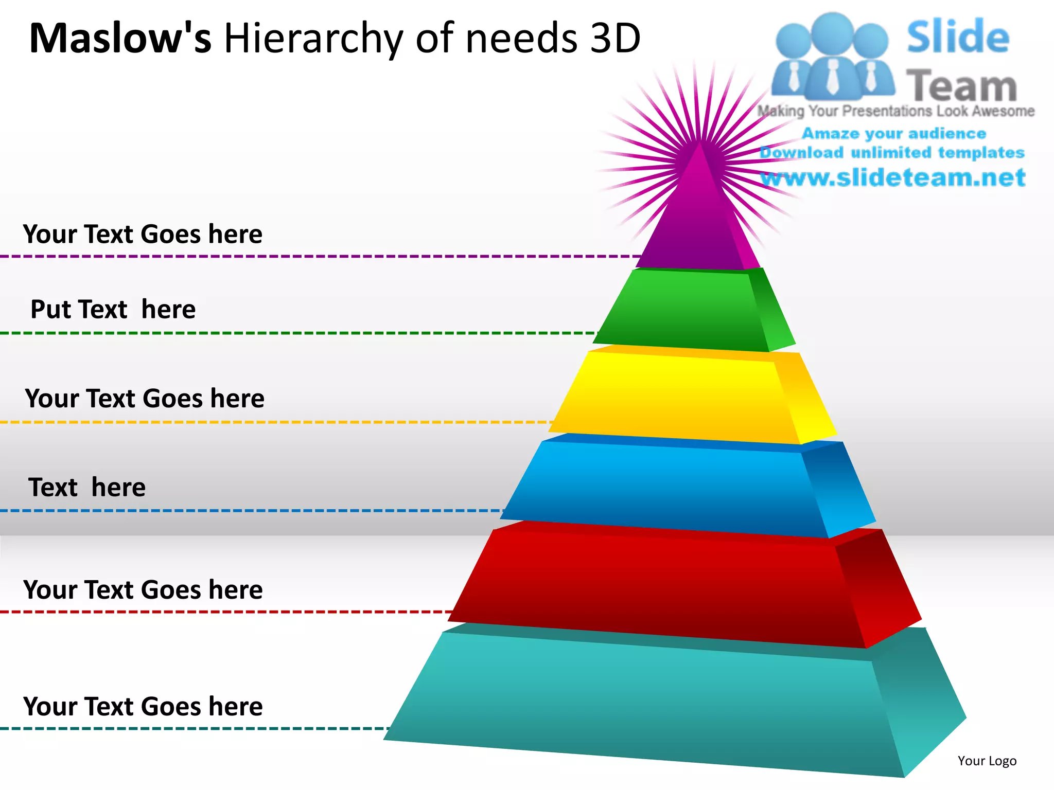 Maslow's hierarchy of needs 3d powerpoint presentation slides ppt ...