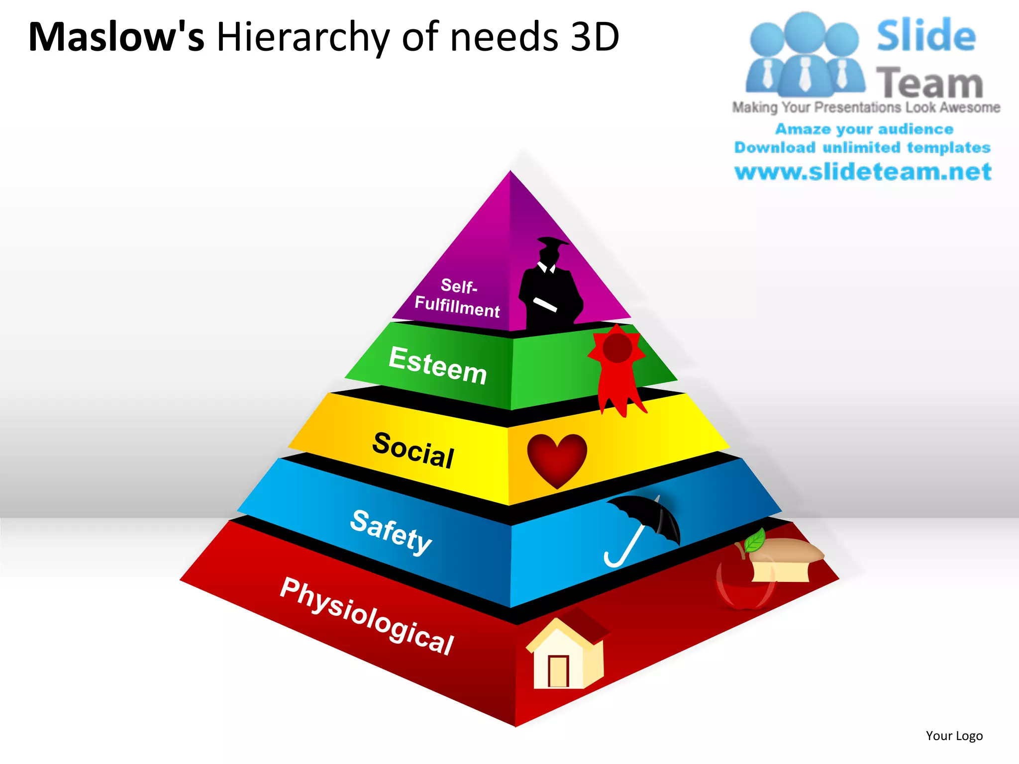 Maslow's hierarchy of needs 3d powerpoint presentation slides ppt ...