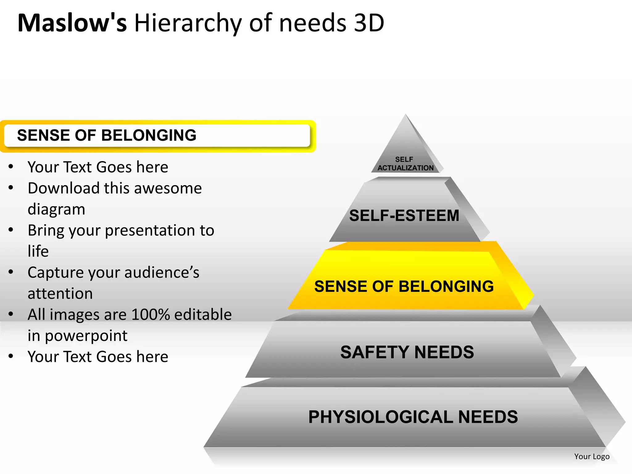 Maslow's hierarchy of needs 3d powerpoint presentation templates | PPTX