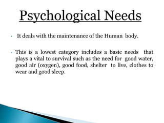 Maslow's hierarchy of needs w.r.t project management | PPTX