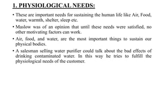 Maslows need hierarchy theory | PPTX