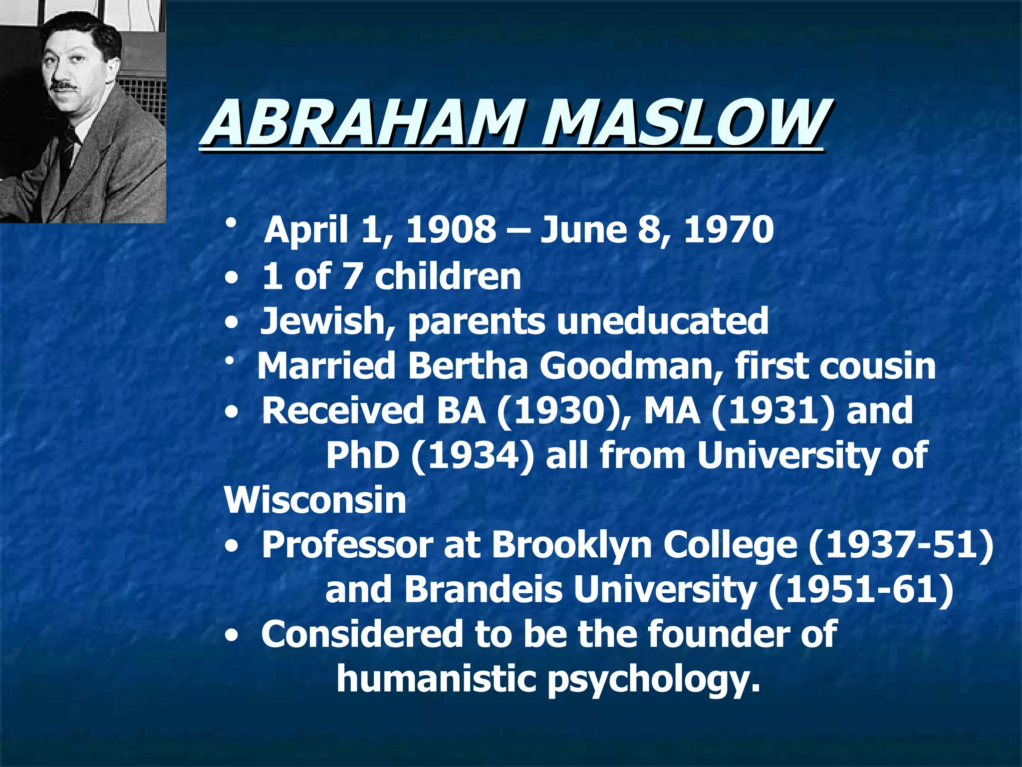 Maslow's Hierarchy of Needs | PPT