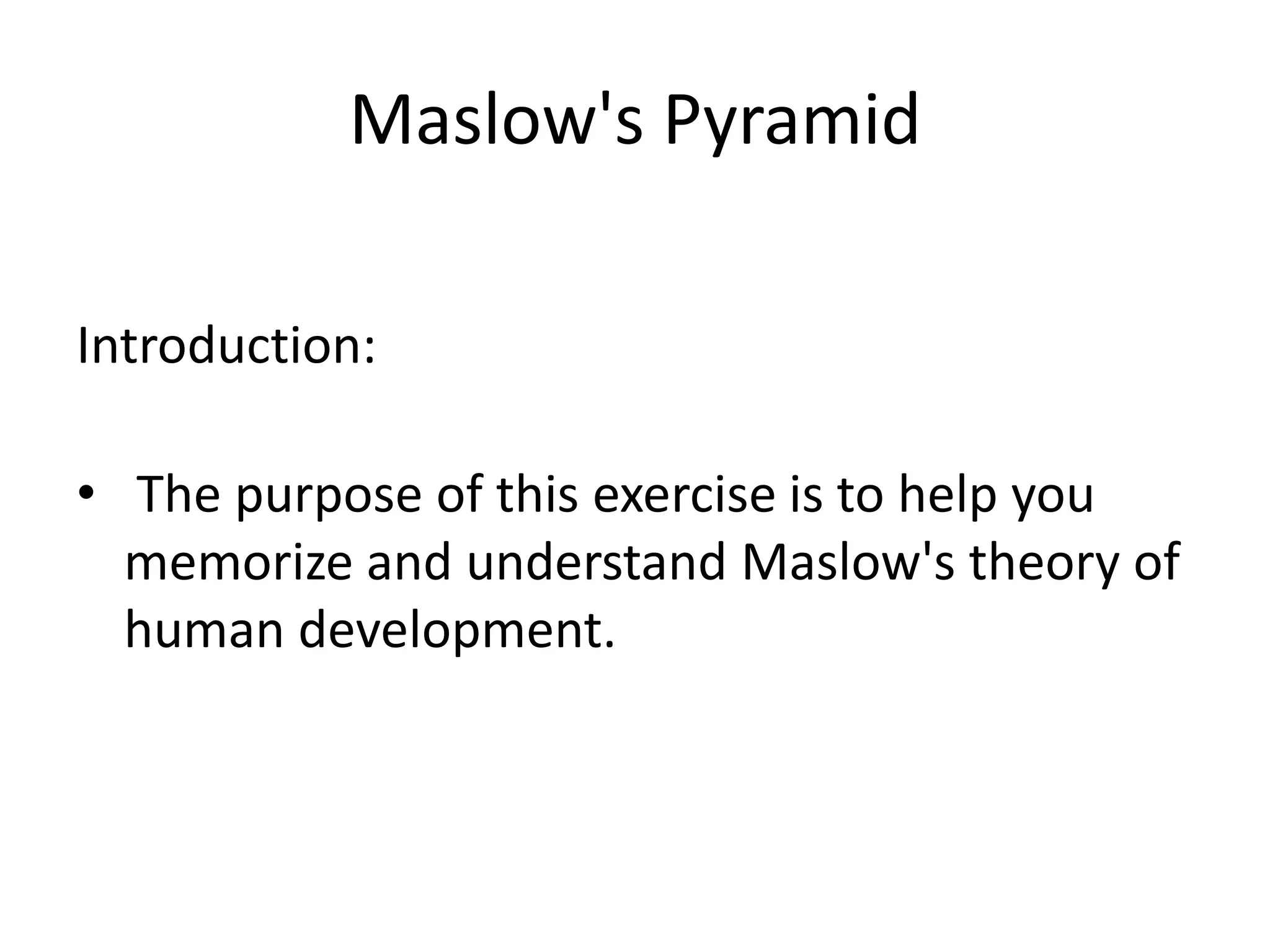 Maslow's pyramid | PPTX