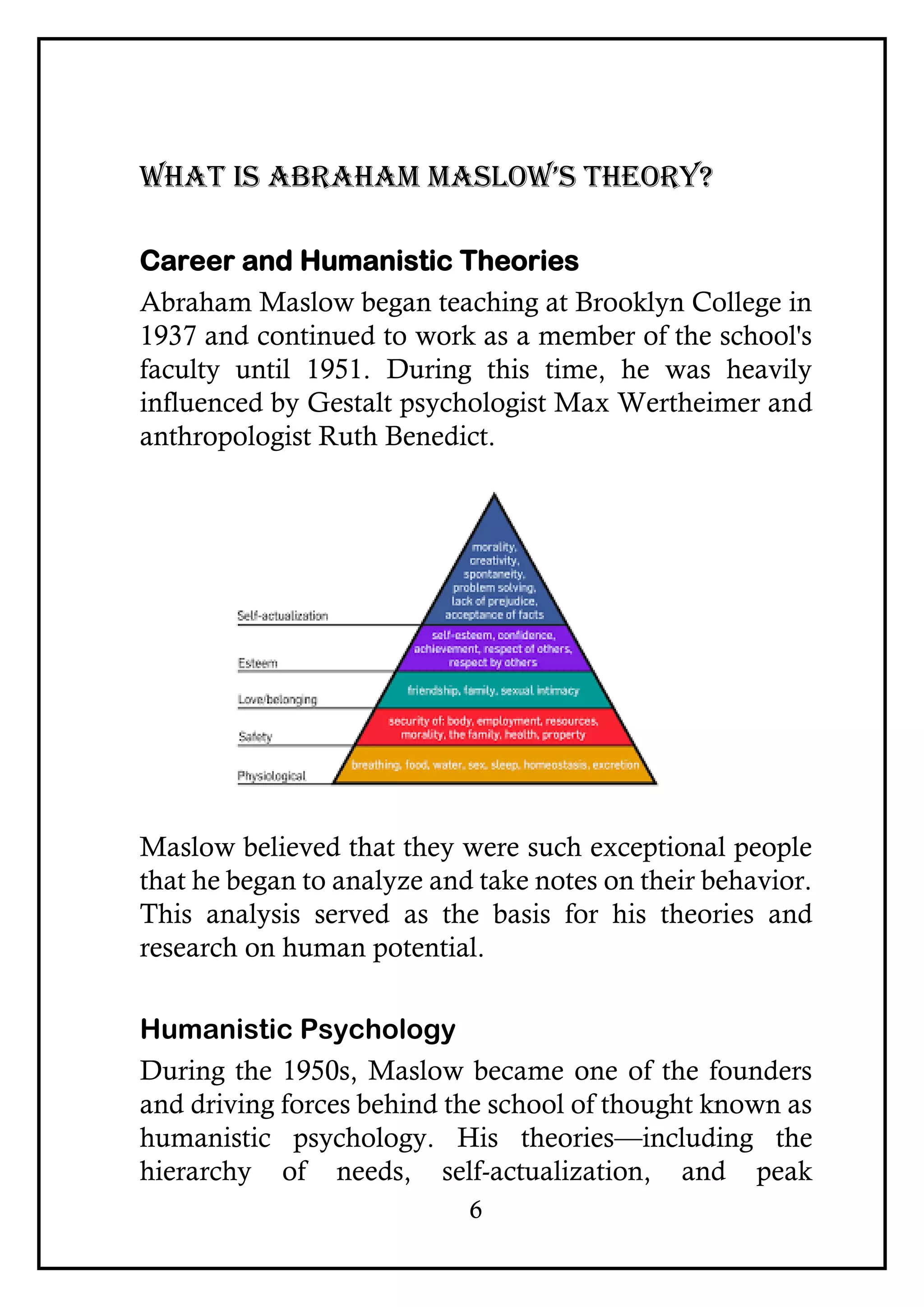 Maslows theory | PDF