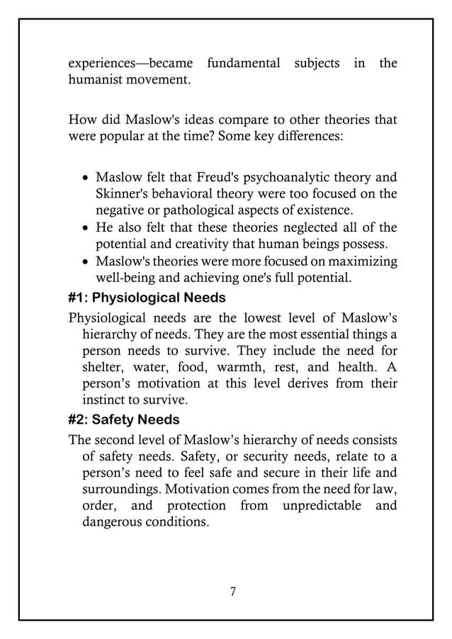 Maslows theory | PDF