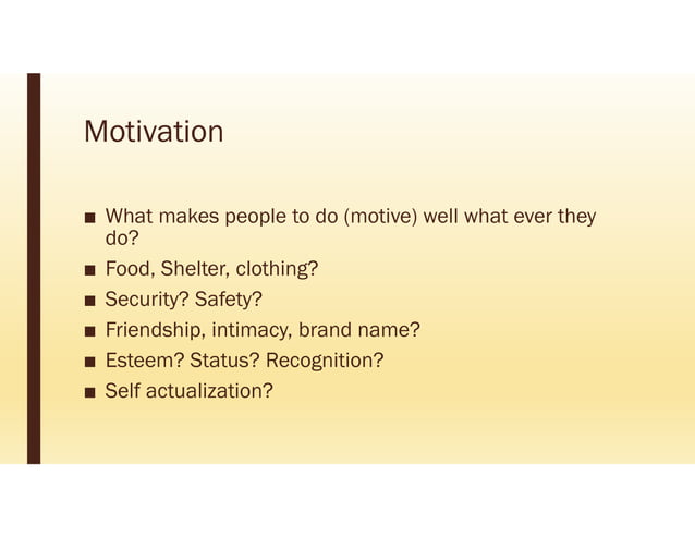 Maslows theory of motivation | PDF | Science