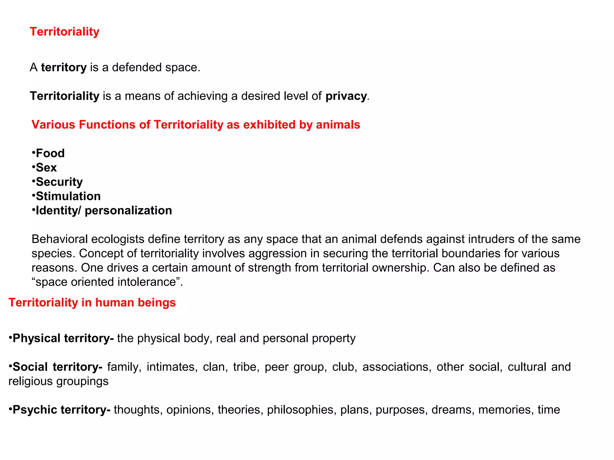 Built environment Maslow, territorality, man.animal | PPT