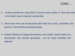 MAS (MARKER ASSISTED SELECTION ) AGB PPT RAMESH KUMAR.pptx