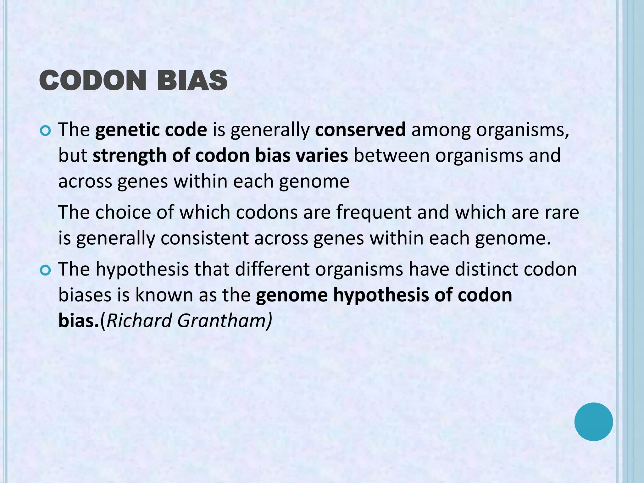 CODON BIAS | PPTX