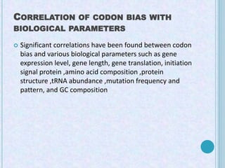 CODON BIAS | PPTX