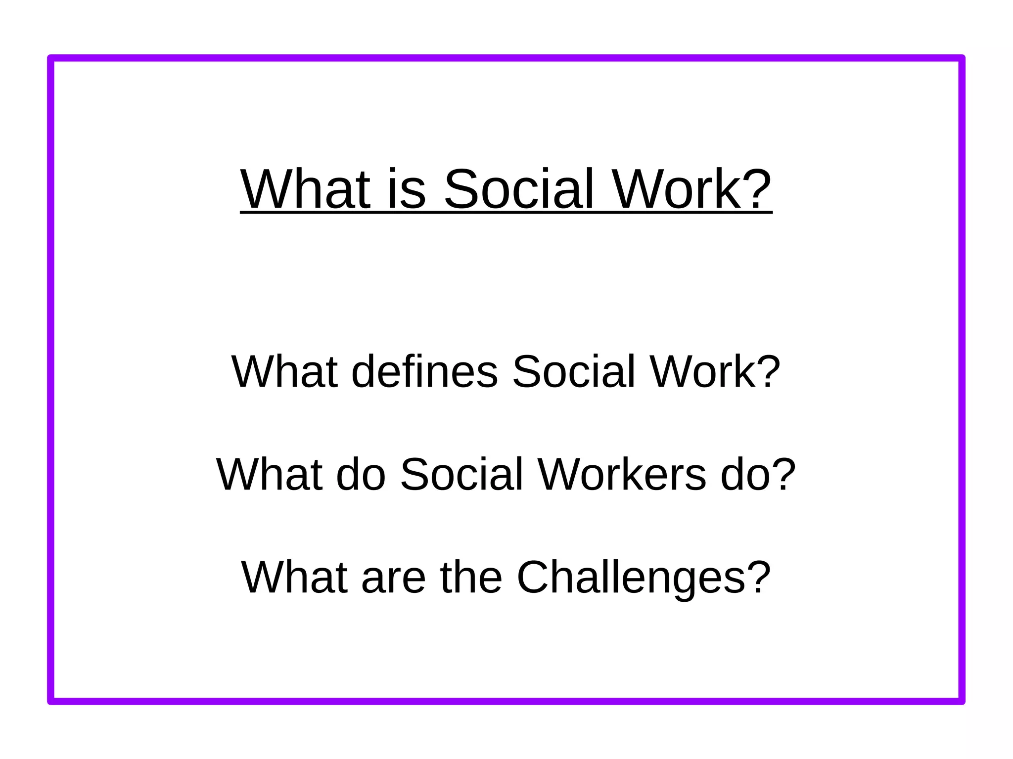 What is Social Work? | PDF