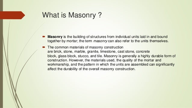 Masonary wall