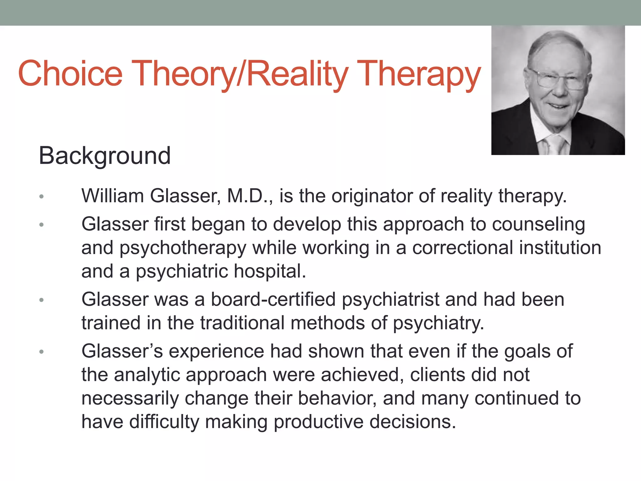 Choice Theory Reality Therapy-KLM Mason | PPTX
