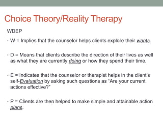 Choice Theory Reality Therapy-KLM Mason | PPTX