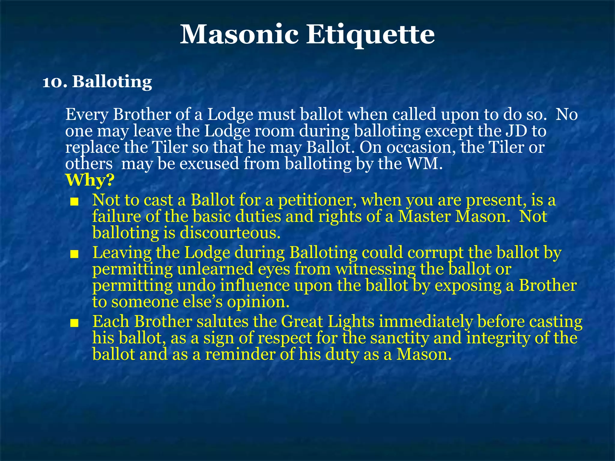 Masonic etiquette do's and don'ts | PPTX | Christianity | Religion ...