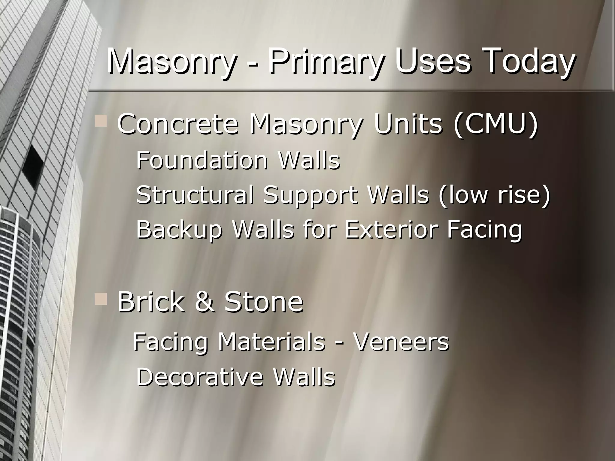 Masonry of Building | PPT