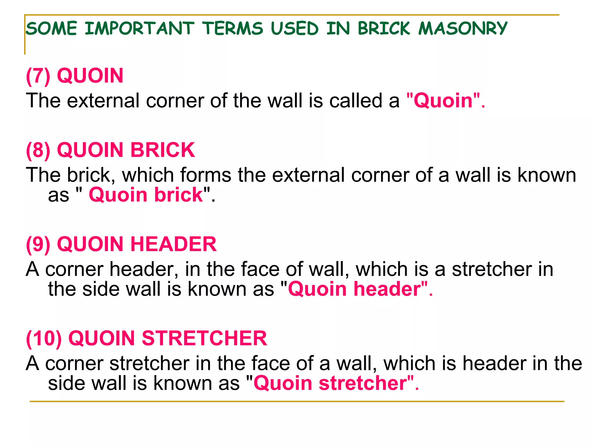 Brick Masonry and Stone Masonry | PPTX