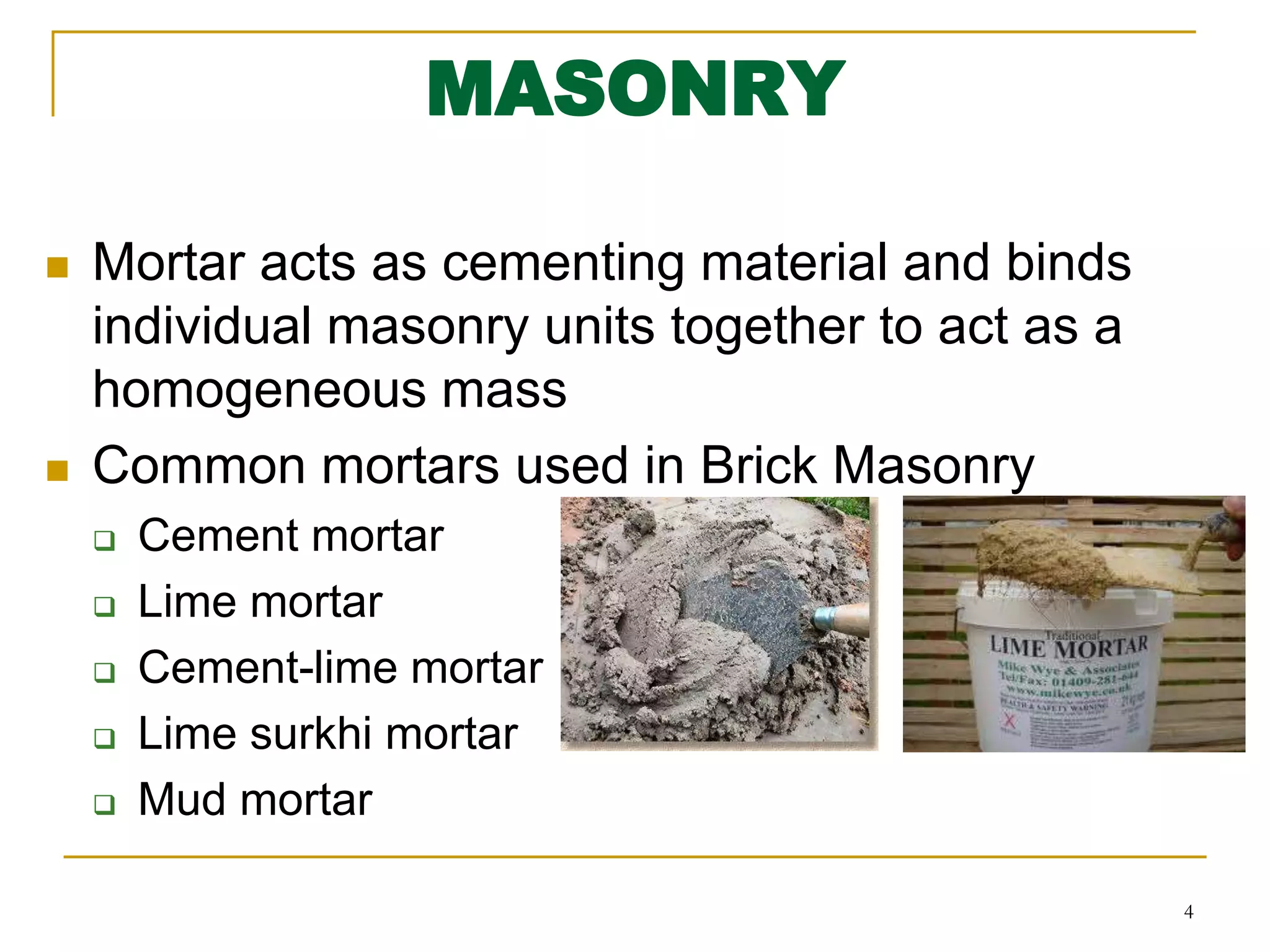 Brick Masonry and Stone Masonry | PPTX