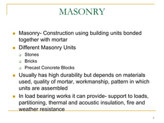 Brick Masonry and Stone Masonry | PPTX