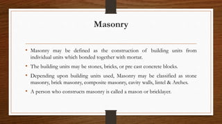 Introduction to Masonry | PPTX