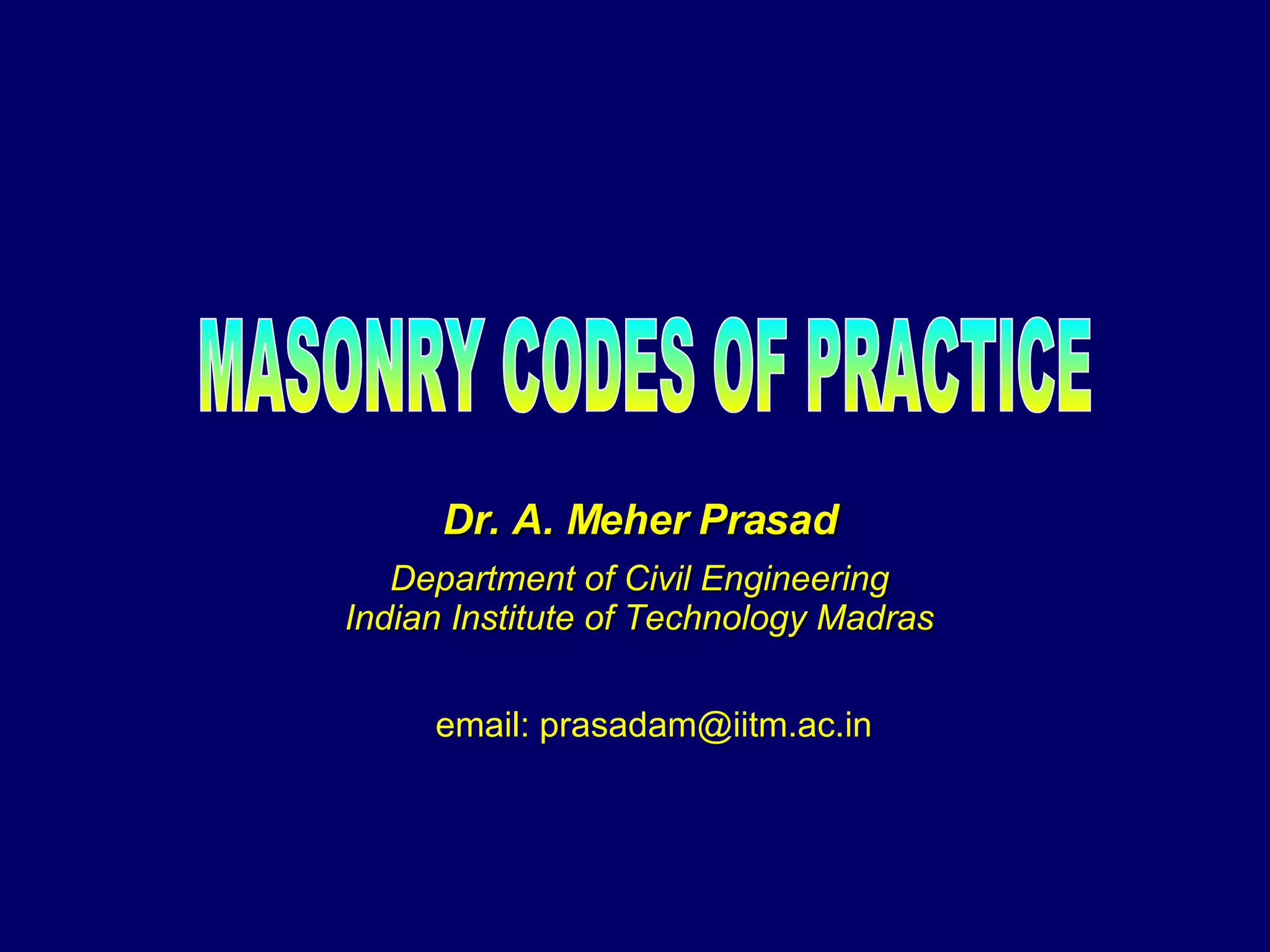 Masonry Code Of Practice Amp | PPT