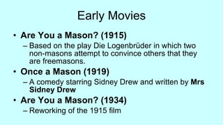 Masonry and the movies craft 2007 | PPT