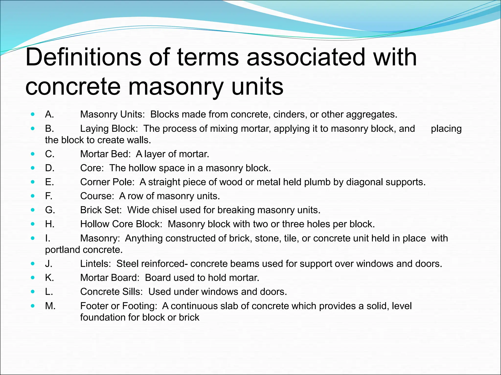 Civil construction steps to steps of masonry work | PPT