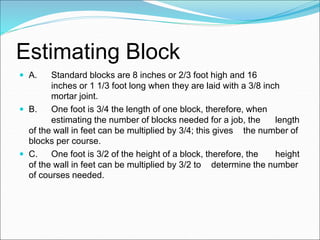 Civil construction steps to steps of masonry work | PPT