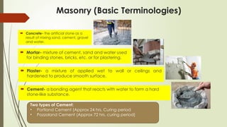 MASONRY (CIVIL TECHNOLOGY).............. | PPTX